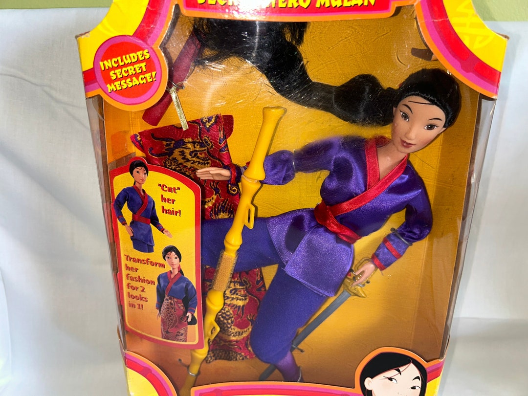 Disney's SECRET HERO MULAN Barbie Doll cut Her - Etsy