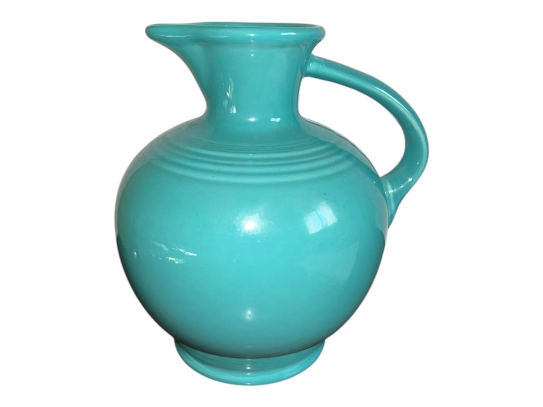 Vintage FIESTAWARE TURQUOISE BLUE Green 8" Carafe Pitcher - Etsy