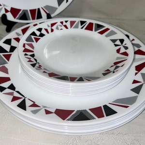 CORELLE RED MOSAIC Dinnerware Plates & Bowls **sold Separately** - Etsy
