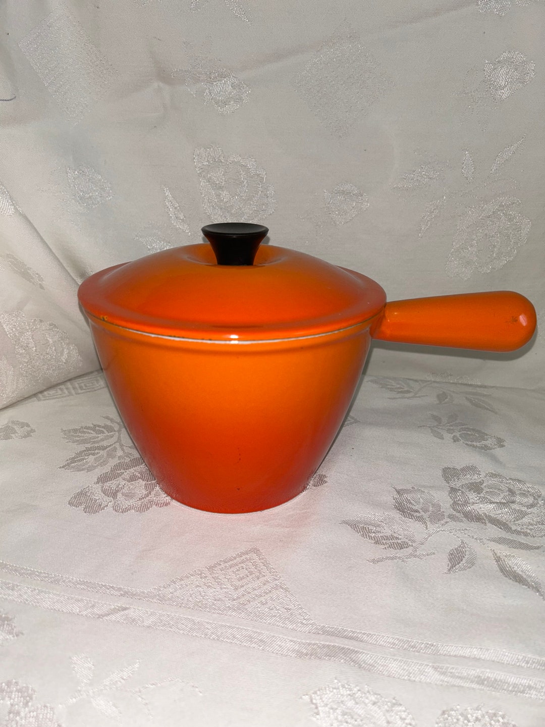 LE CREUSET OMBRE Orange Cast Iron Fondue Pot Saucepan - Etsy