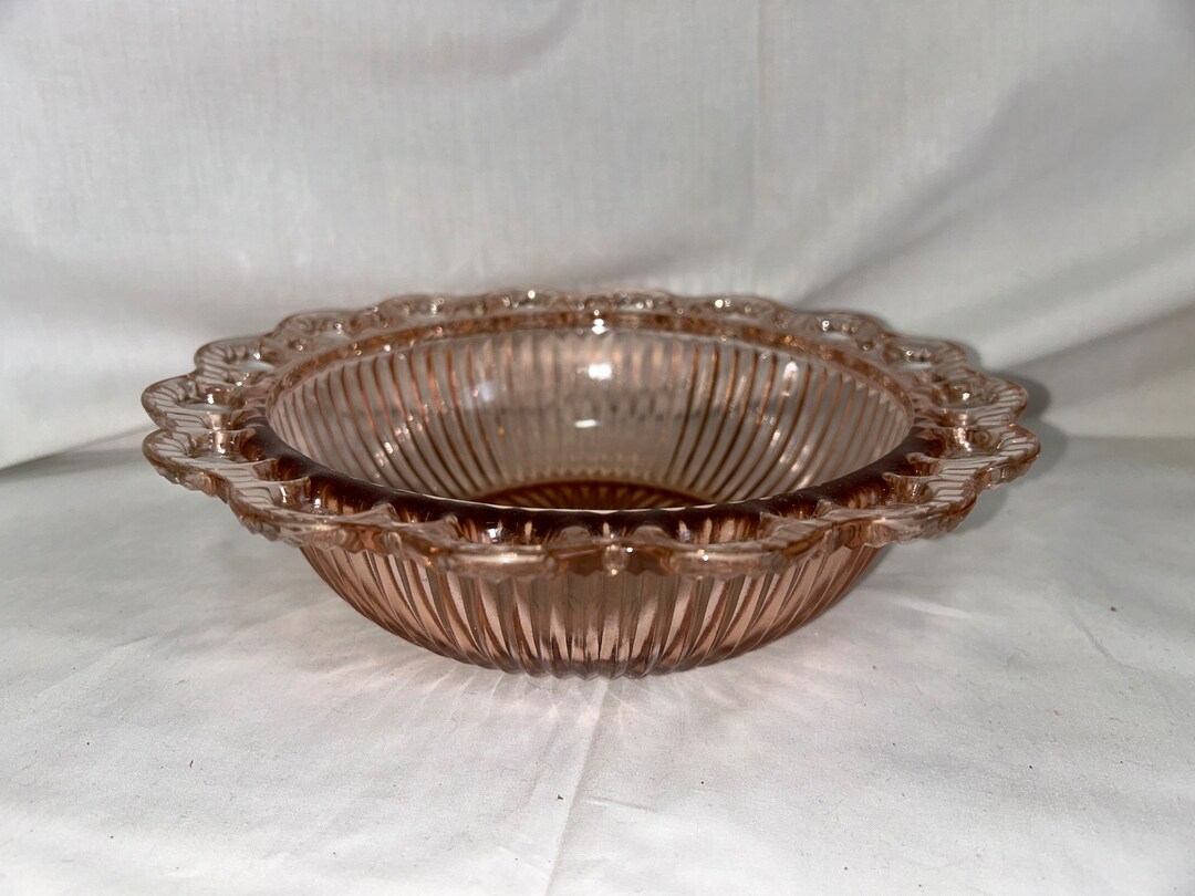 Anchor Hocking OLD COLONY OPEN Lace Pink Depression Glass 9 1/2" Bowl ...