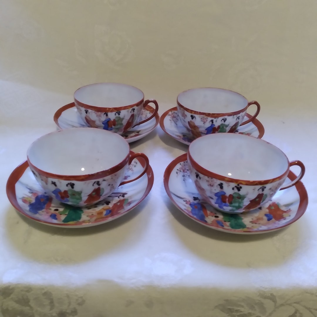 4 Sets VINTAGE JAPANESE GEISHA Cups & Saucers - Etsy