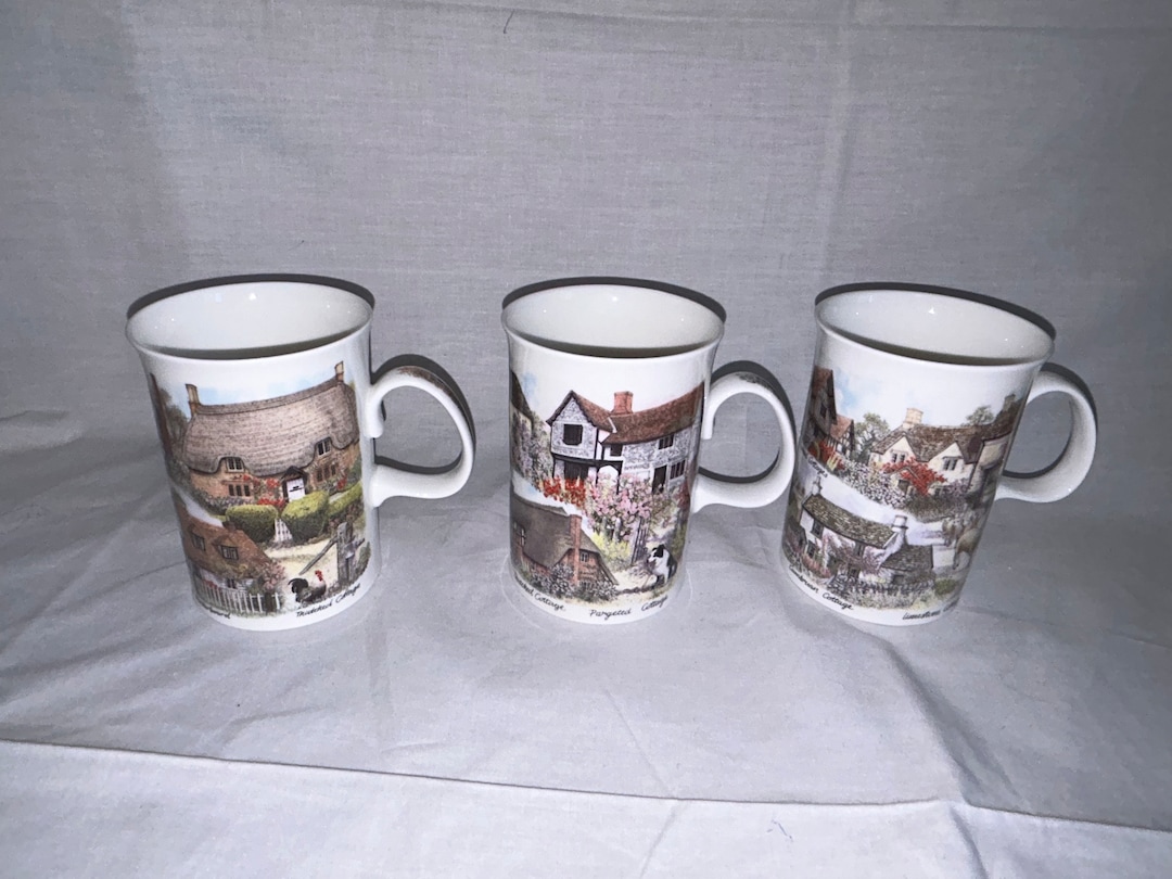 Set of 3 DUNOON SCOTLAND "cottages" by Richard Partis Mugs - Etsy