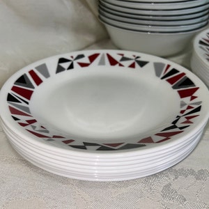 CORELLE RED MOSAIC Dinnerware Plates & Bowls **sold Separately** - Etsy