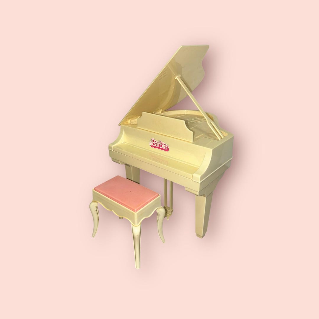 Vintage 1981 BARBIE ELECTRONIC BABY Grand Piano With Bench Tested ...