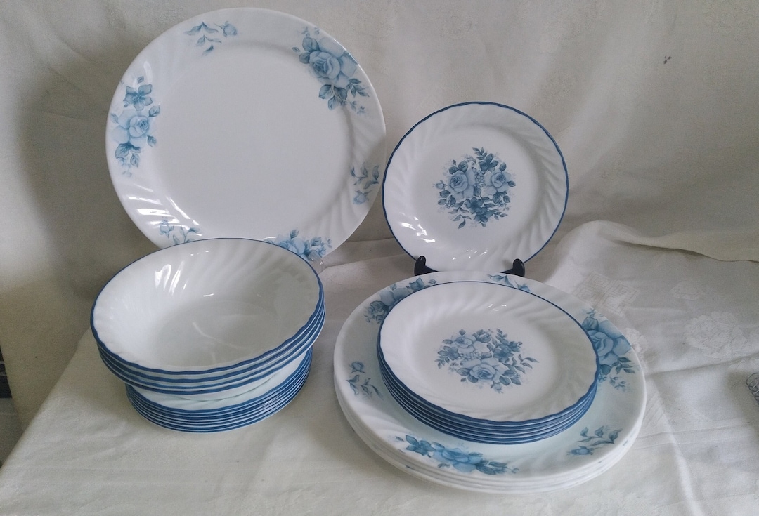 CORELLE BLUE VELVET Roses Dinnerware **sold Separately** - Etsy