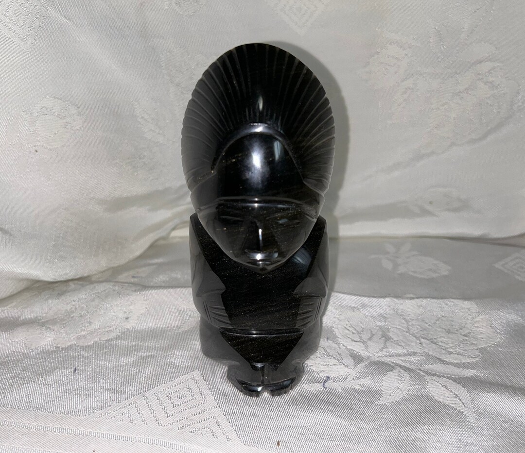 BLACK ONYX AZTEC Statue With Gold Highlights - Etsy
