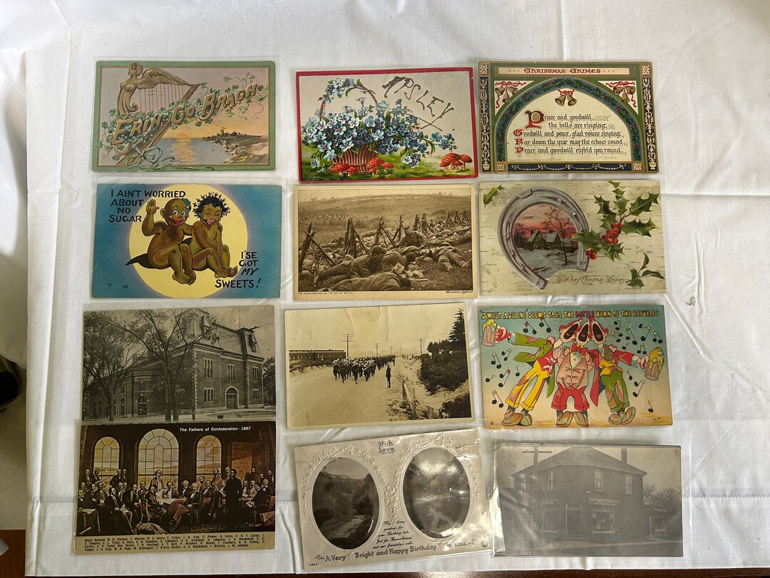 Collection of 35 ANTIQUE POSTCARDS Christmas, Valentine's Day Plus - Etsy