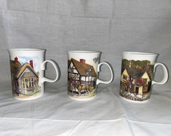 Set of 3 DUNOON SCOTLAND country Inns by Richard Partis Mugs - Etsy
