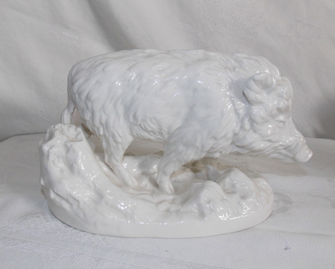 Rare NYMPHENBURG WHITE BOAR Figurine - Etsy