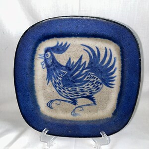 MCM THOMAS TOFT Denmark 7 1/2 Square Pottery Rooster Plate - Etsy