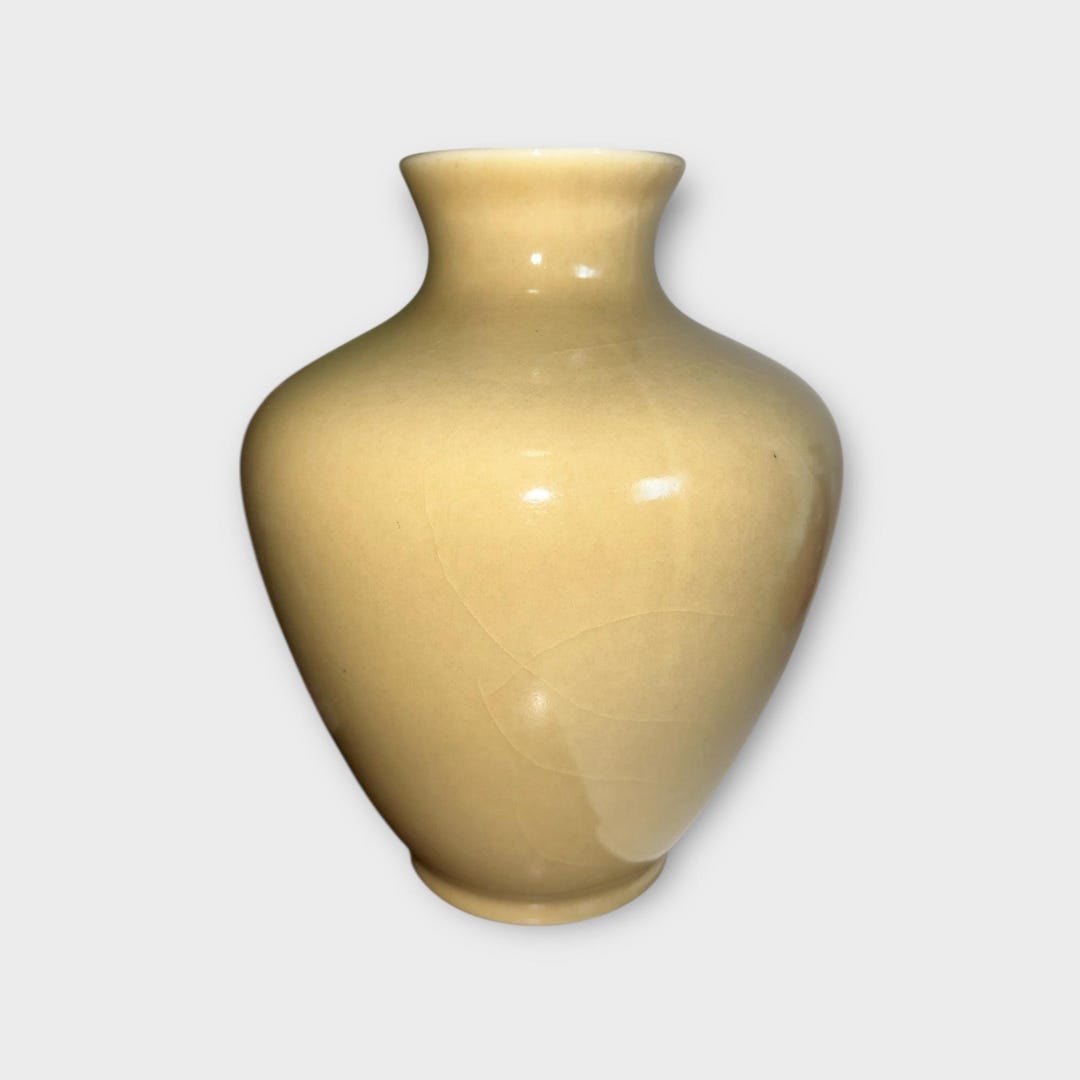 VINTAGE 1944 ROOKWOOD POTTERY 7 1/2" Vase Lamp Base Pale Yellow Beige ...