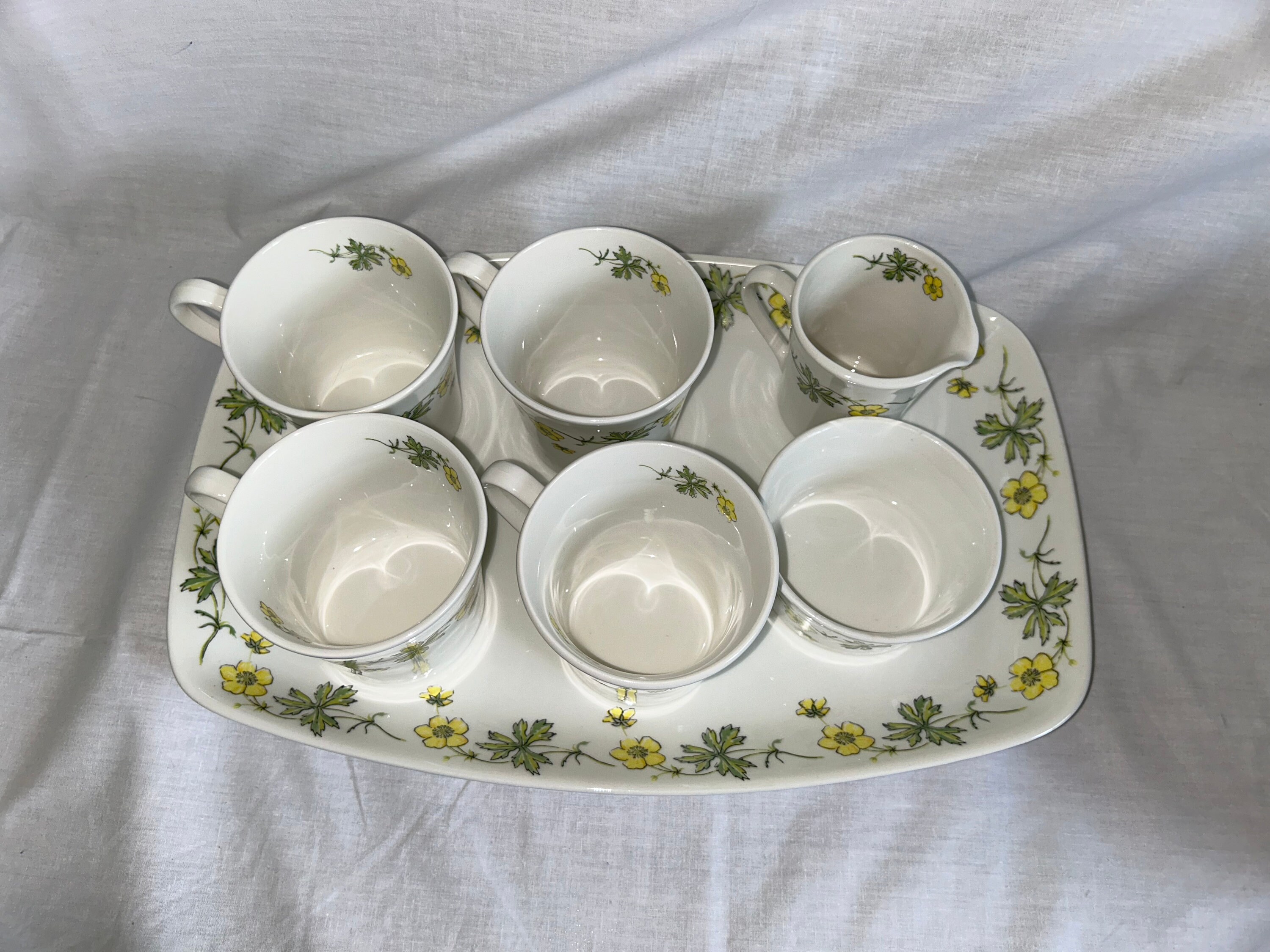 Rare FIGGJO FLINT BUTTERCUP Coffee Tea Set Tray With Cups, Cream ...