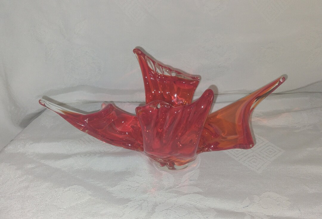 Vintage Chalet, Lorraine, EDAG? ORANGE ART Glass Small 10" Stretch ...