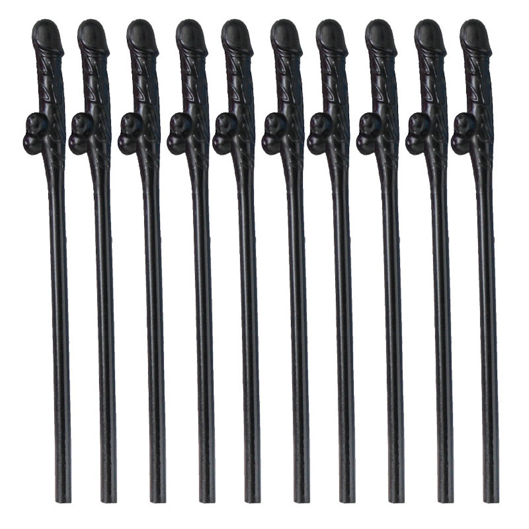 Black Willy Straws, Hen Party Novelty Accessory - Etsy UK