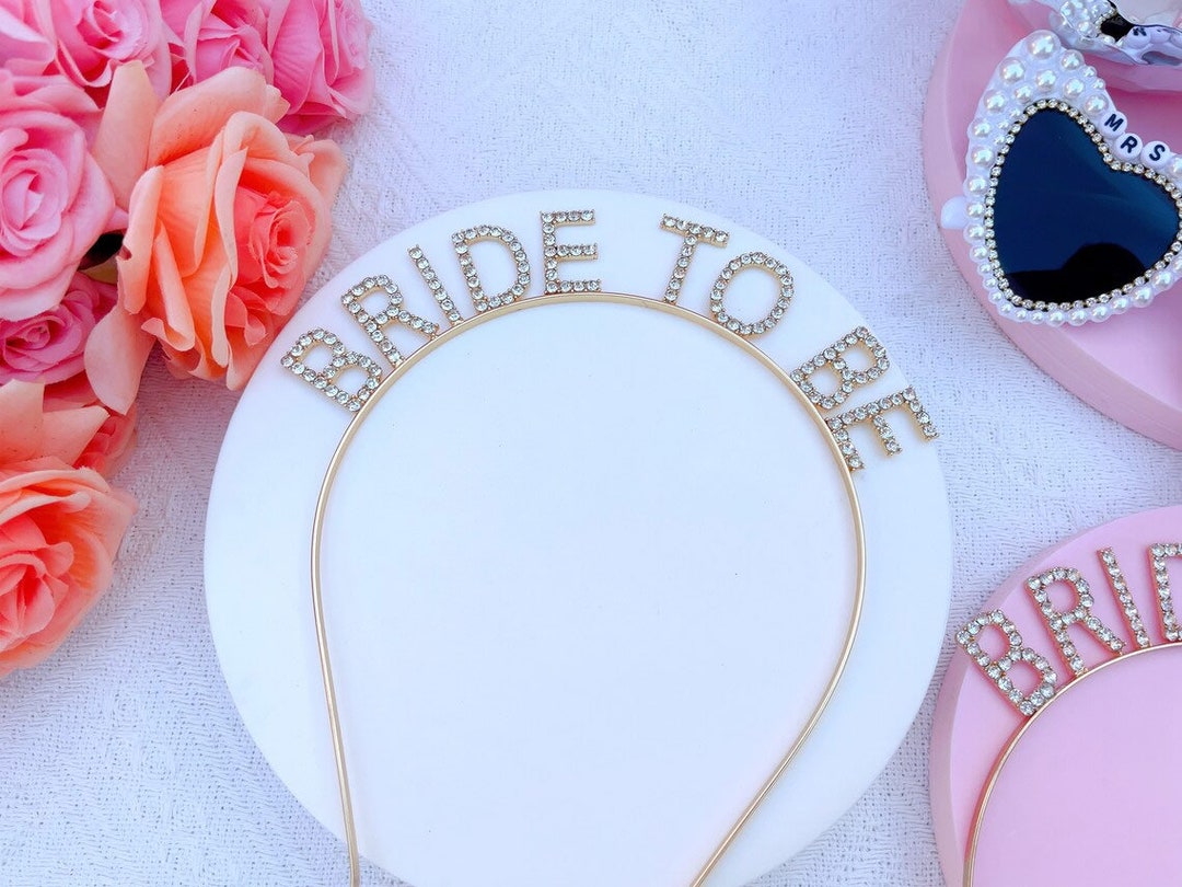 Bride to Be Head Band, Sparking Gold Rhinestone Hen Party Accessory ...