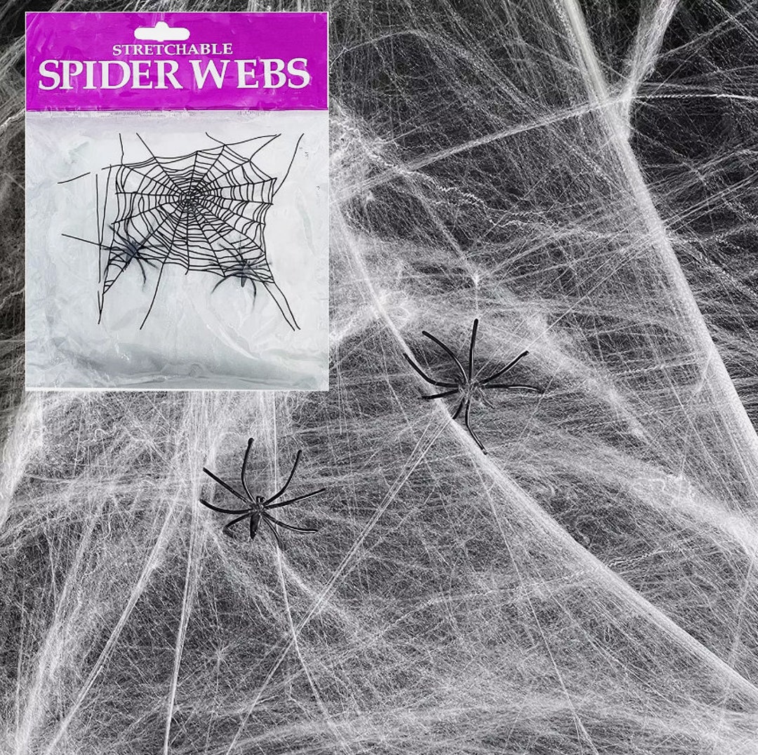 Halloween Spider Web Webbing Spiders Stretchy Cobweb Cob Webs Scene ...