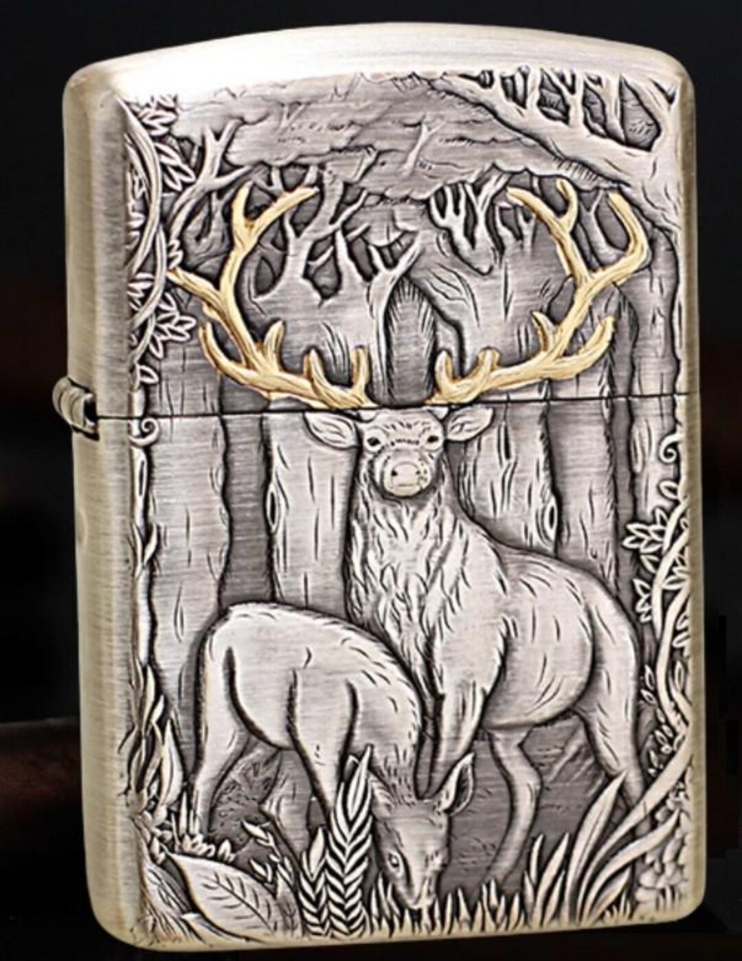 Gorgeous Armor Smoked Silver Deer Zippo Lighter - Etsy