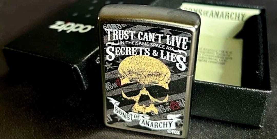Rare Sons OF Anarchy Trust Secrets & Lies Zippo Lighter - Etsy