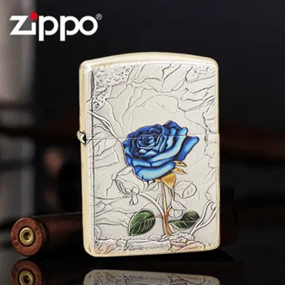 Gorgeous Engraved Blue Rose Zippo Lighter Japanese Issue - Etsy