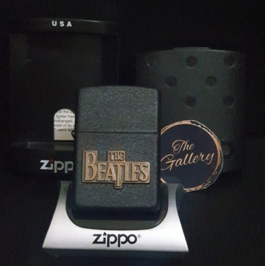 Rare Beatles Black Crackle Gold Logo Emblem Zippo Lighter - Etsy