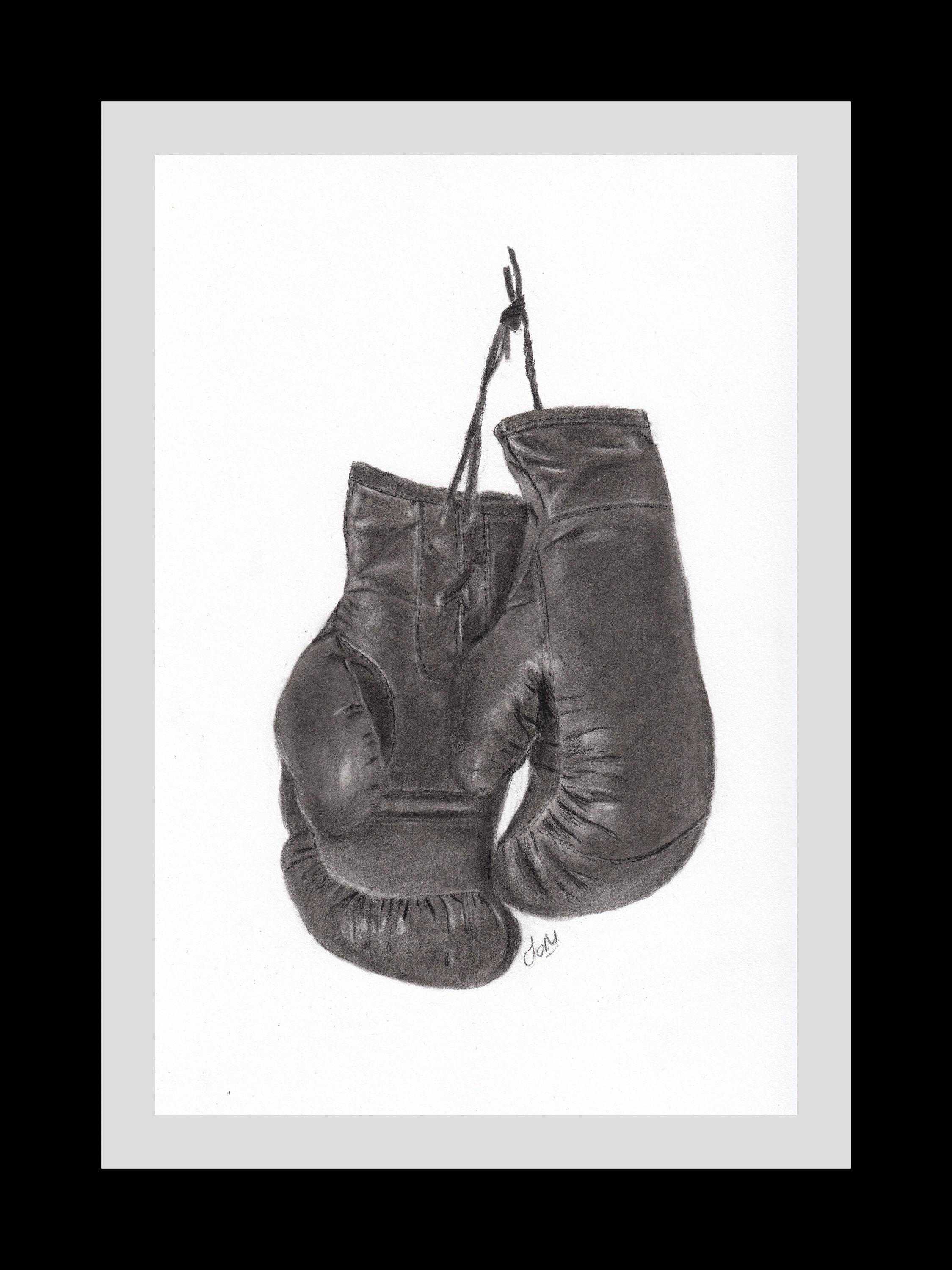 Vintage Boxing Gloves Original Charcoal Drawing, by Jo Mccallion - Etsy ...