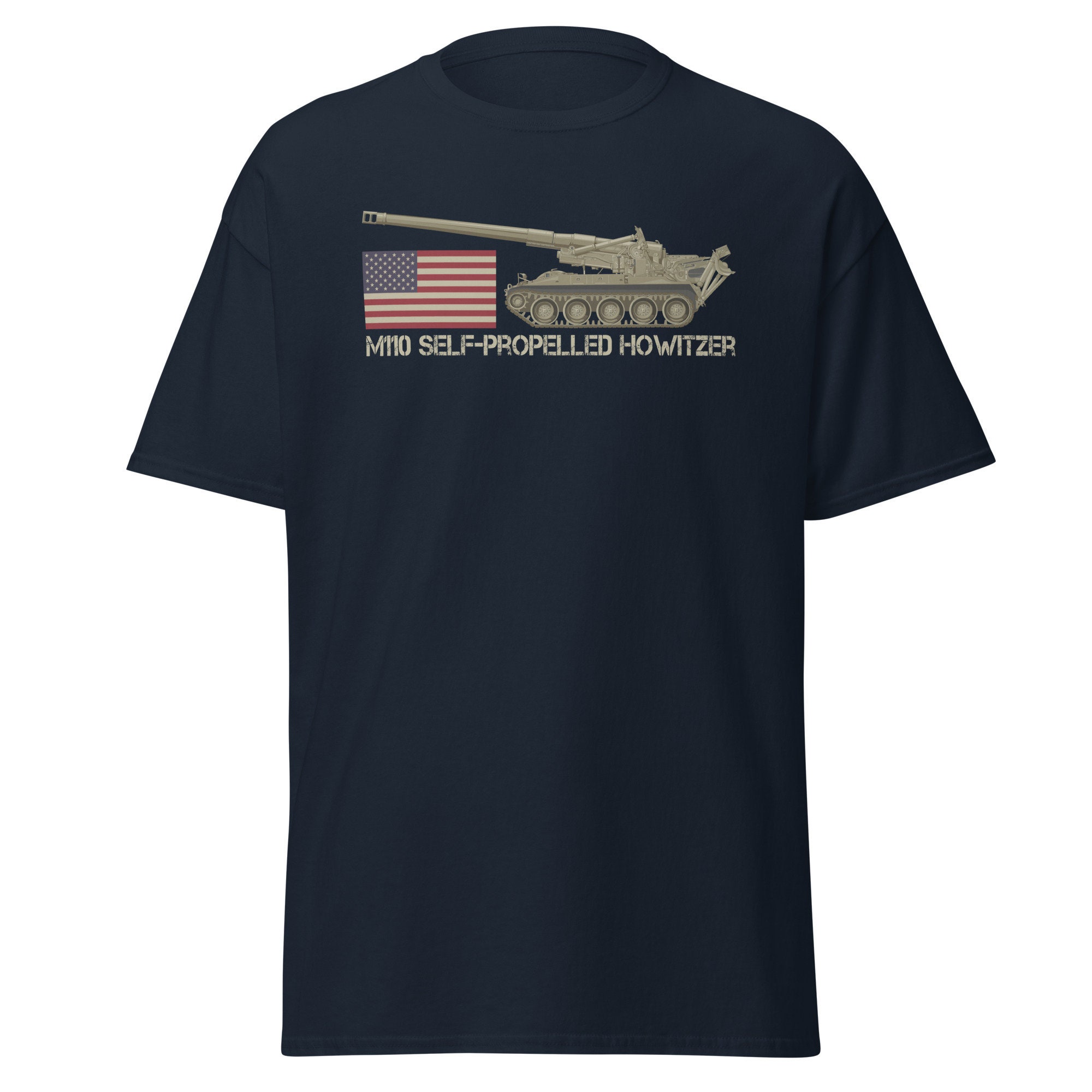 M110 Self-propelled Howitzer Vintage USA American Flag Gift Men's ...