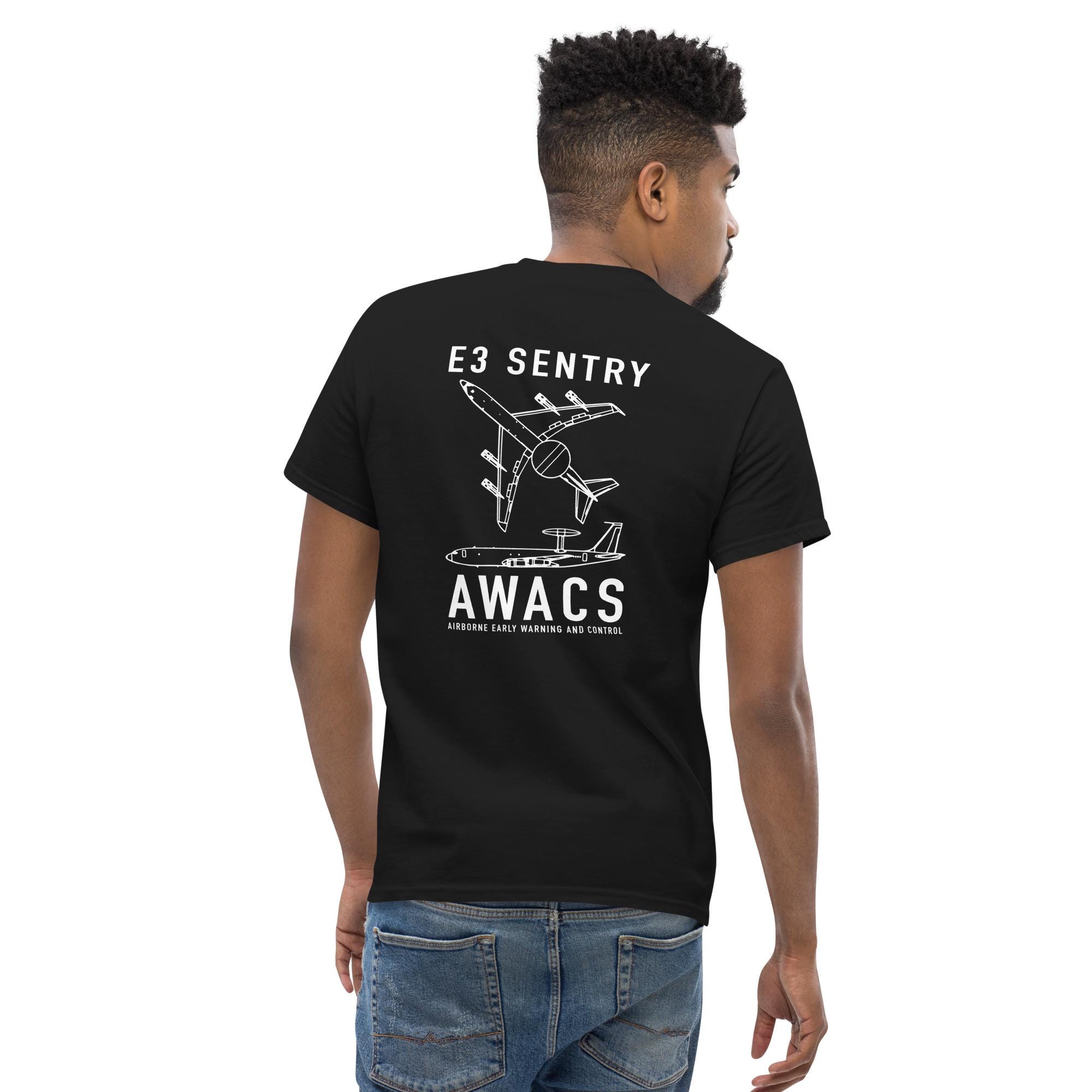 E-3 Sentry AWACS Early Warning Aircraft Plane Blueprints Classic Tee ...