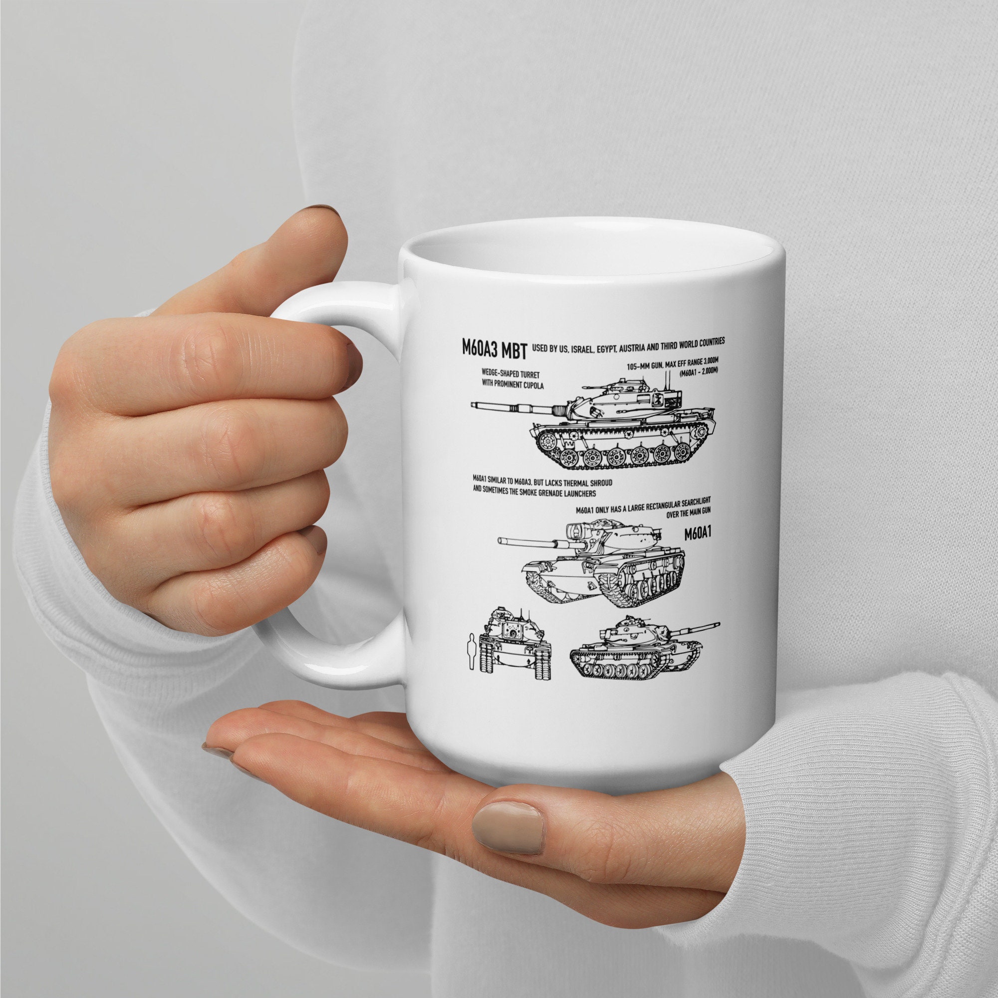 M60 A3 Patton Tank Blueprint Recognition White Glossy Mug - Etsy