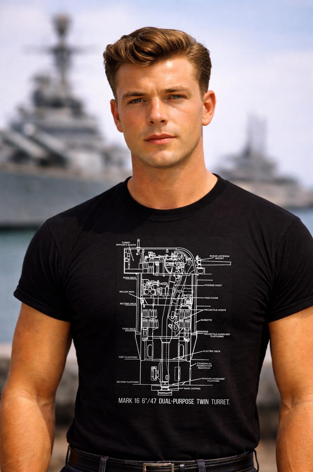 Mark 16 6 Inch Twin Naval Cruiser Gun Turret Cutaway Diagram Classic ...