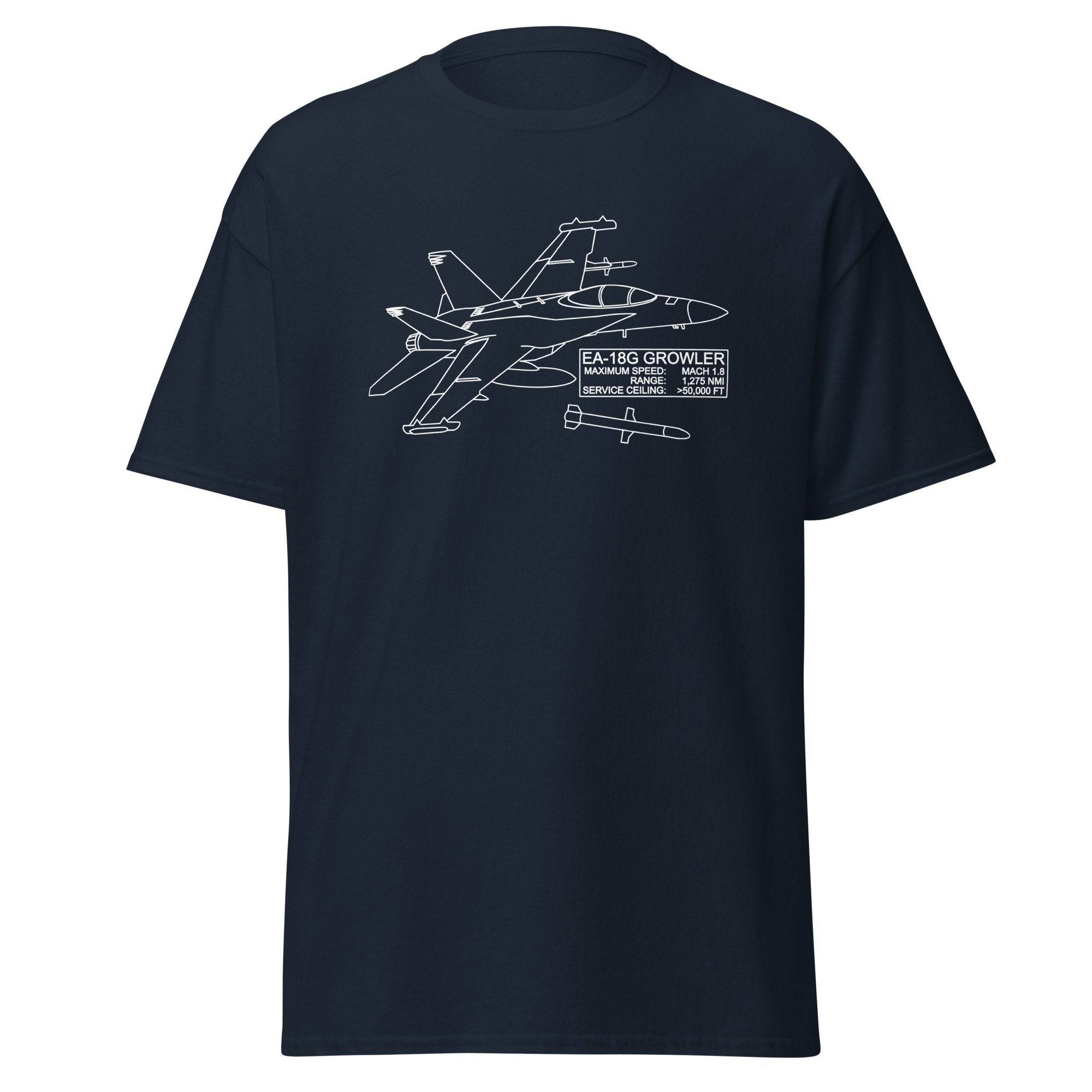 EA-18G Growler Jet Fighter Plane Blueprint Infographic Diagram Men's ...