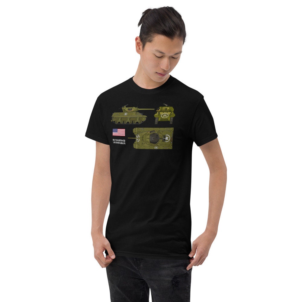 M10 Tank Destroyer Tank WW2 Army Shirts Tanks Diagram Short Sleeve T ...