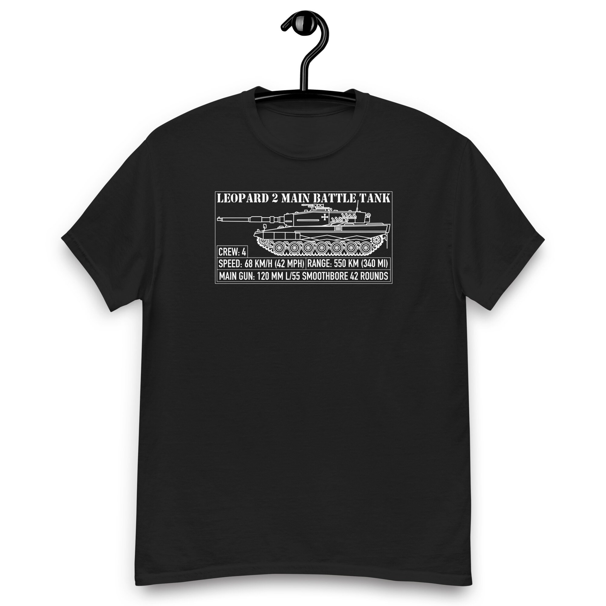 Leopard 2 German Army Tank Blueprint Infographic Gift Men's Classic Tee ...