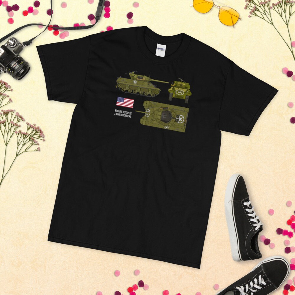 M10 Tank Destroyer Tank WW2 Army Shirts Tanks Diagram Short Sleeve T ...