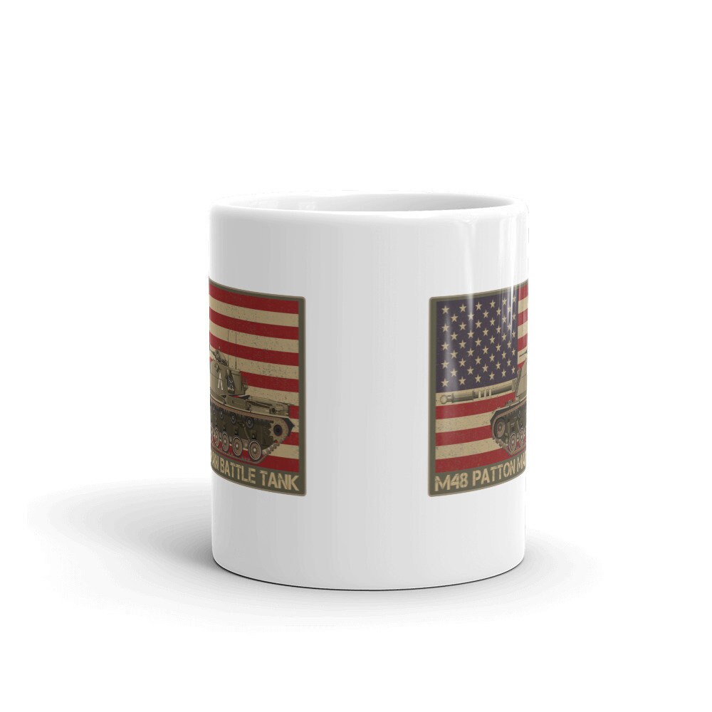 M48 Patton Main Battle Tank Patriotic American Vintage USA Flag Tanks ...