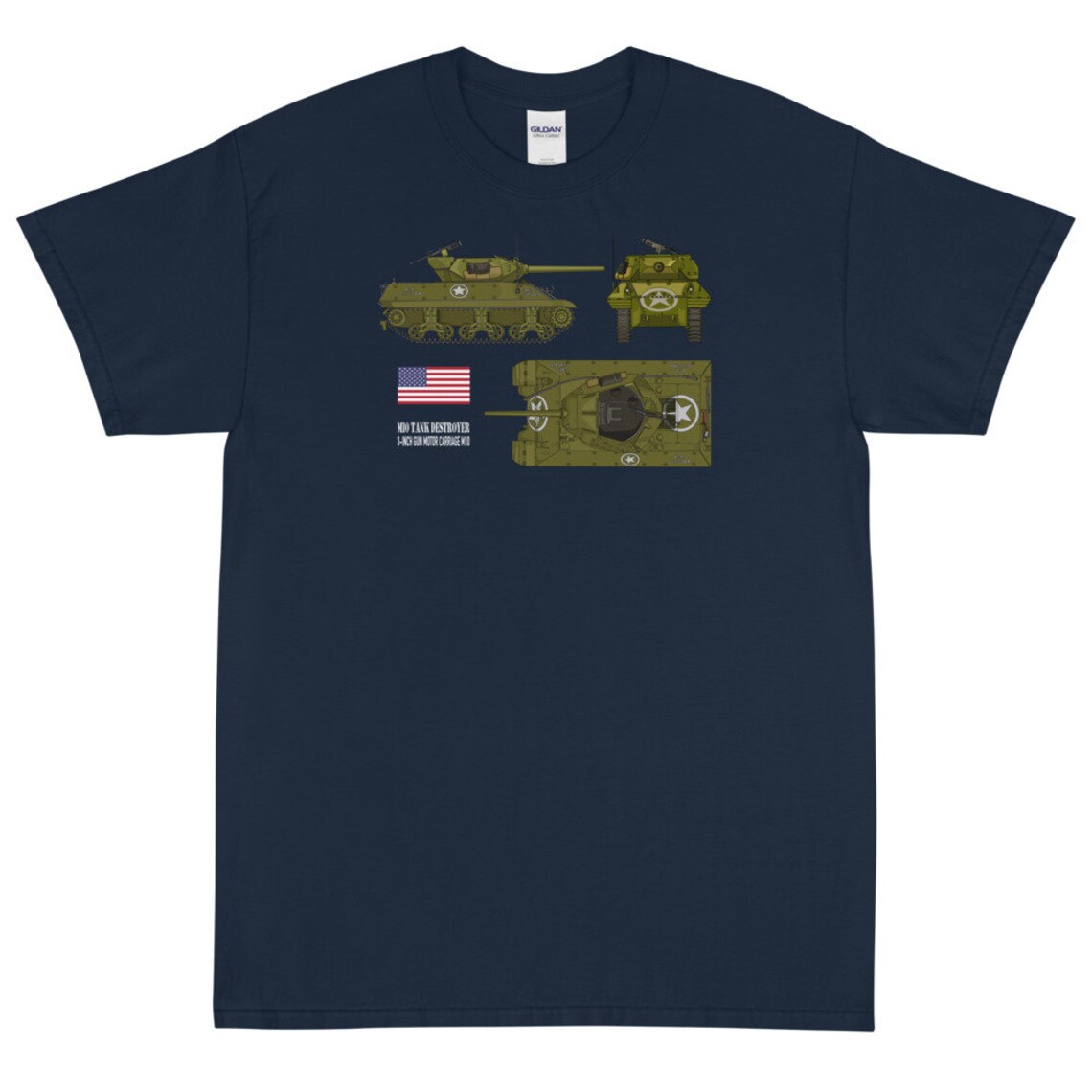 M10 Tank Destroyer Tank WW2 Army Shirts Tanks Diagram Short Sleeve T ...