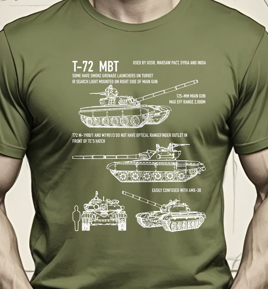 T-72 Russian Army Tank MBT Blueprint Recognition Infographic Men's ...