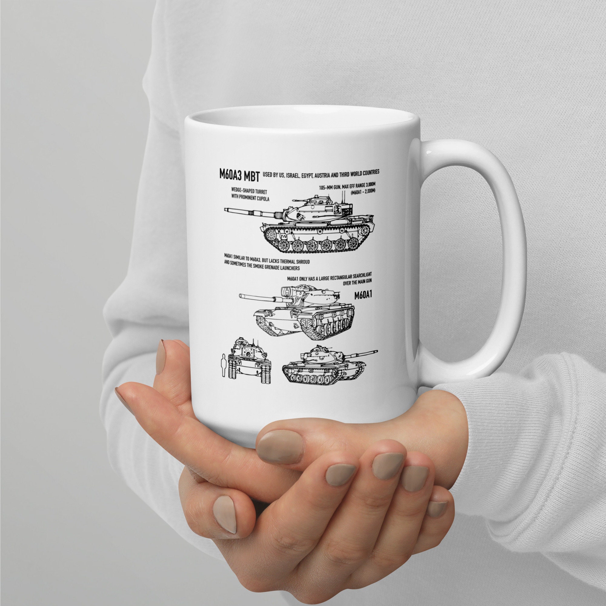 M60 A3 Patton Tank Blueprint Recognition White Glossy Mug - Etsy