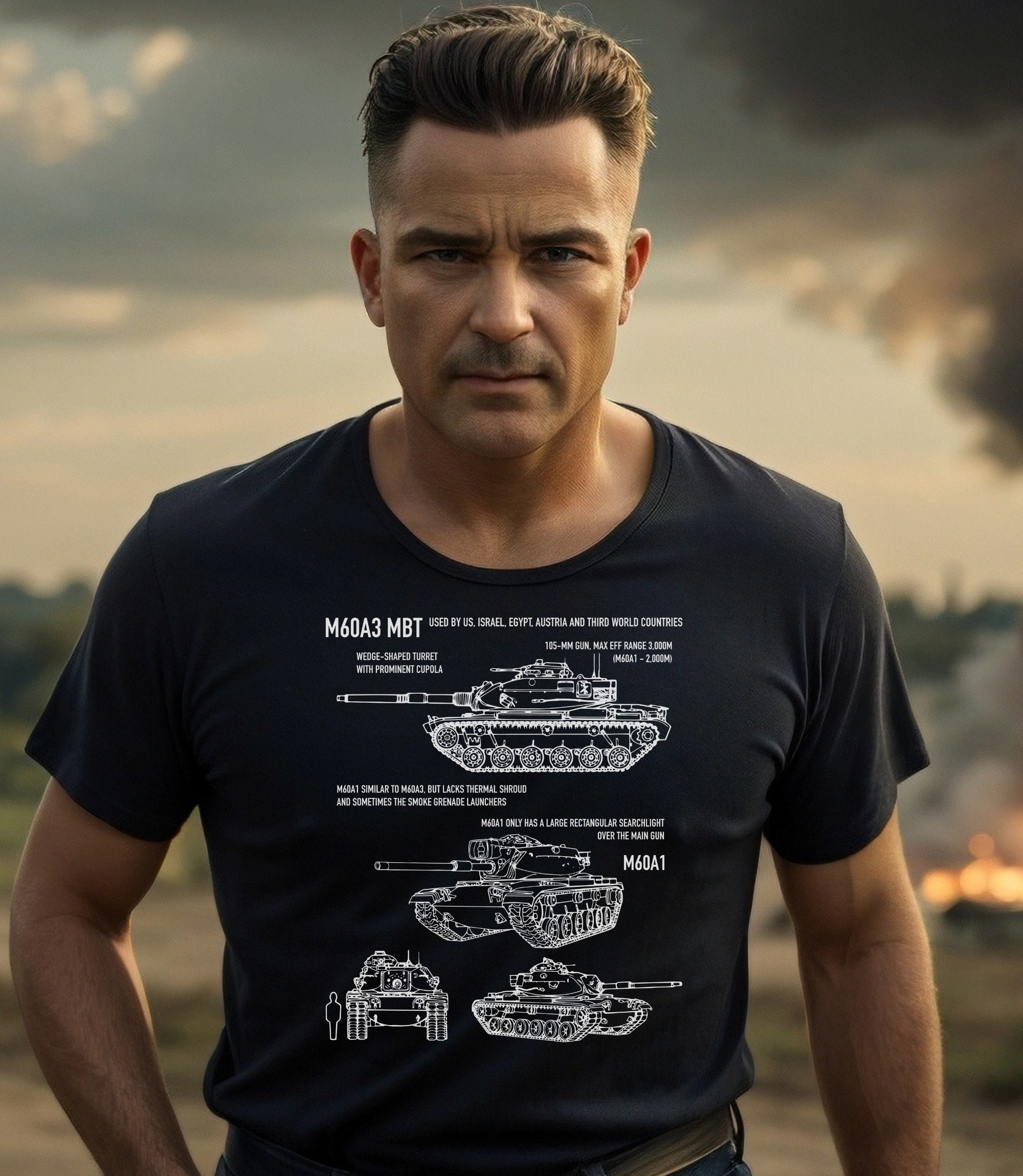 M60 A3 American Patton Tank Blueprint Recognition T-shirt - Etsy