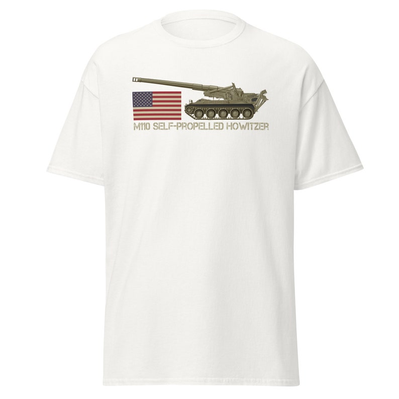 M110 Self-propelled Howitzer Vintage USA American Flag Gift Men's ...