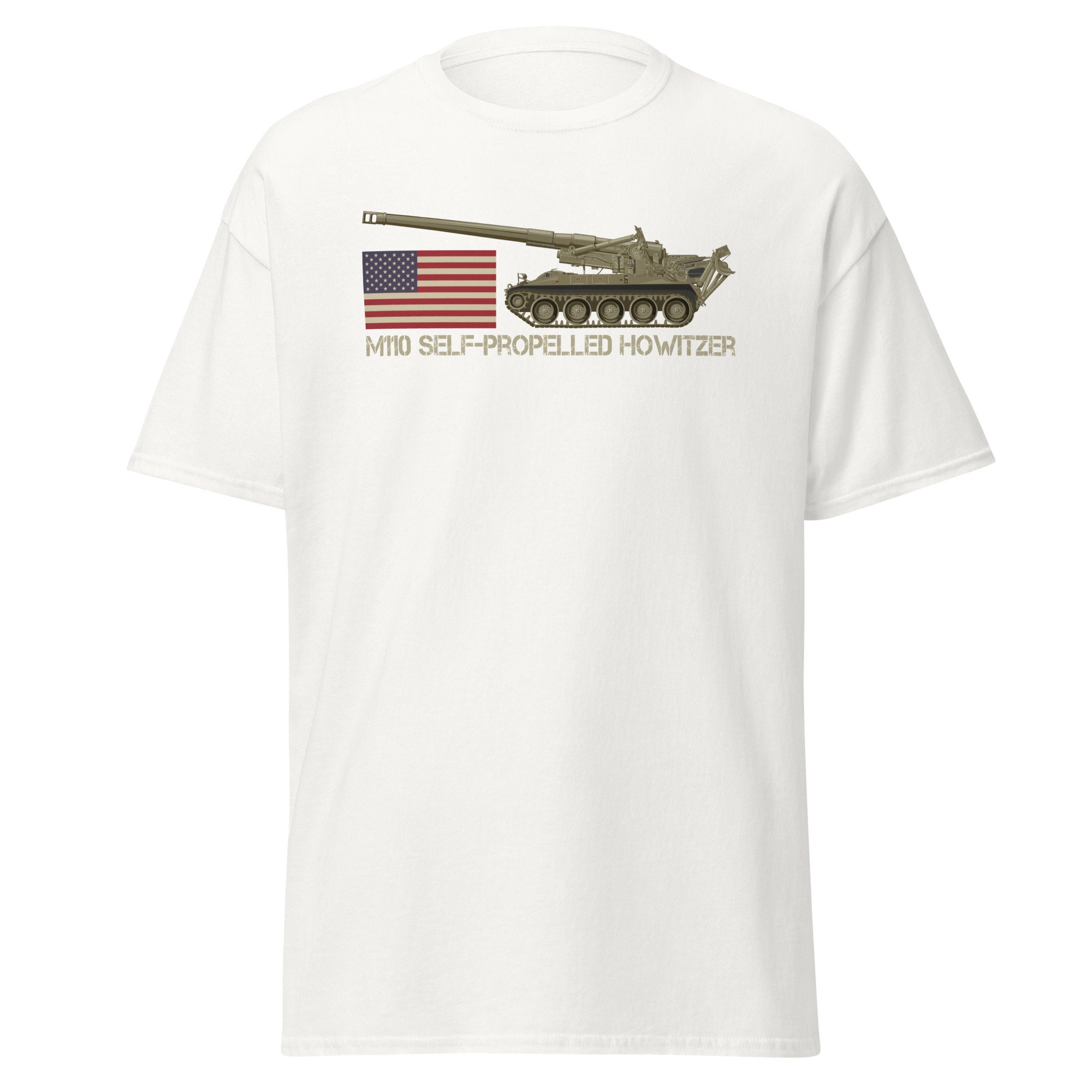 M110 Self-propelled Howitzer Vintage USA American Flag Gift Men's ...