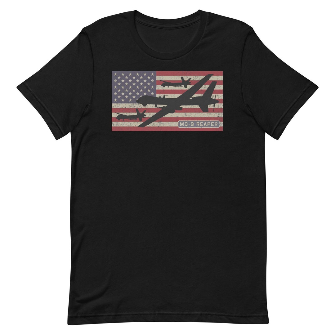 MQ-9 Reaper Guardian UAV Drone American Flag T-shirt - Etsy
