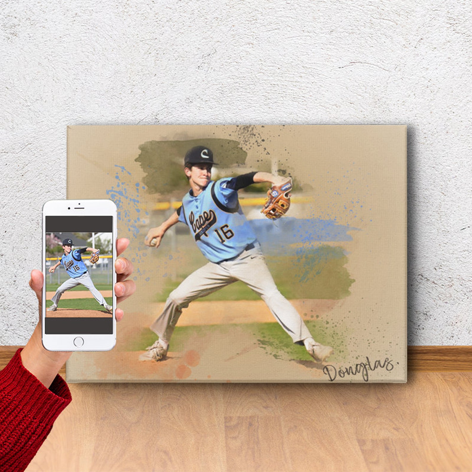 Personalized Sports Portrait Painting - Etsy