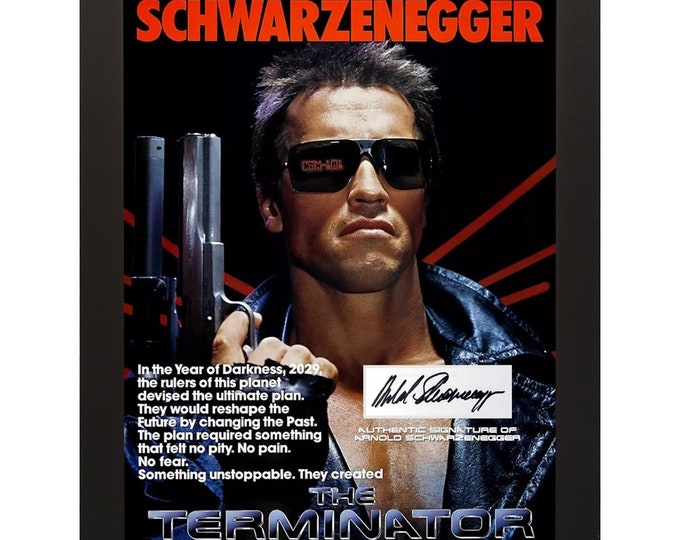Arnold Schwarzenegger Terminator Custom Framed Signed Autograph Card ...