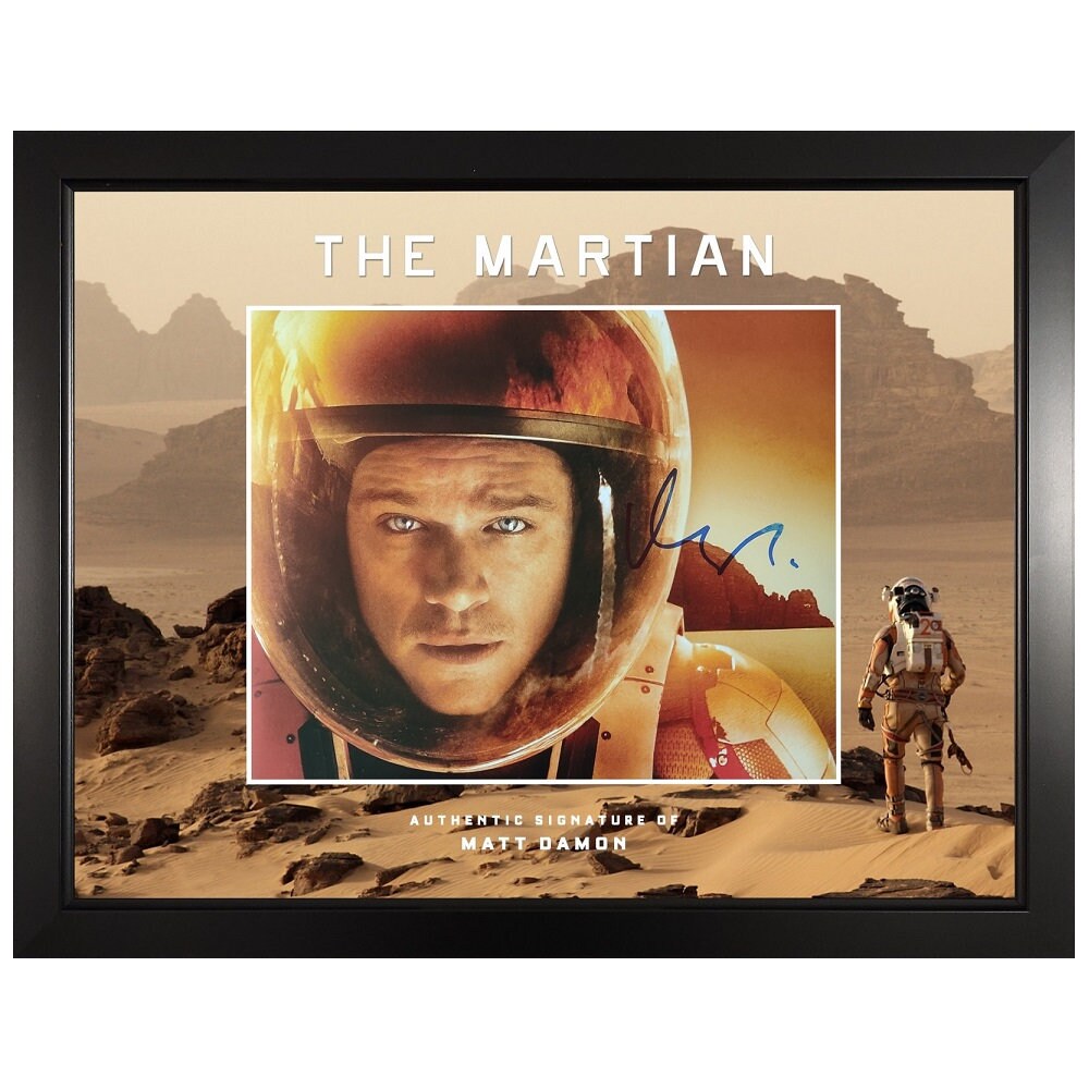 Matt Damon the Martian Actor Custom Framed Signed Autograph Photo COA ...
