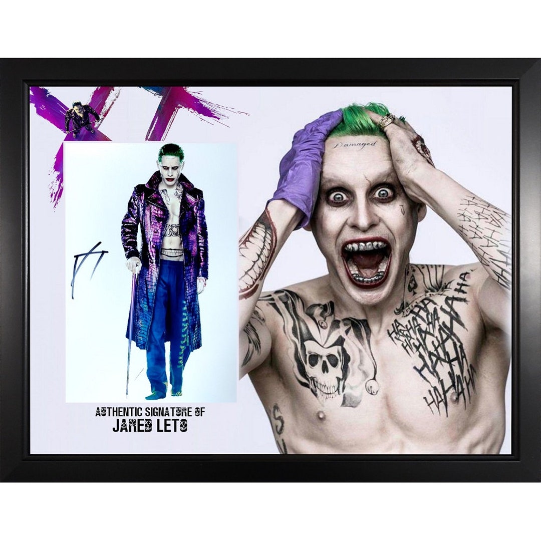 Jared Leto Joker Suicide Squad Custom Framed Signed Autograph Photo ...
