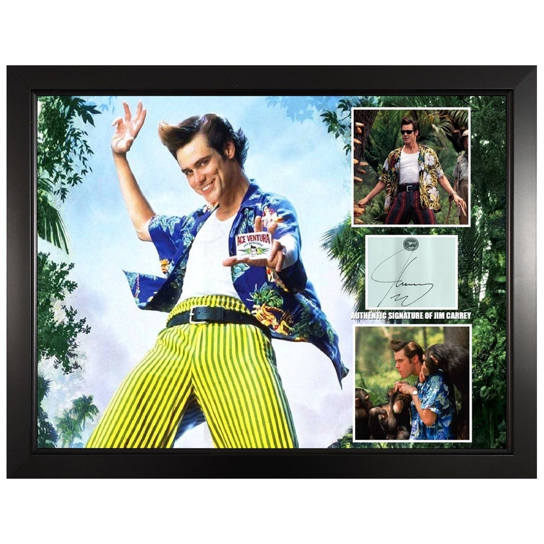 Jim Carrey Ace Ventura Hollywood Actor Custom Framed Signed - Etsy