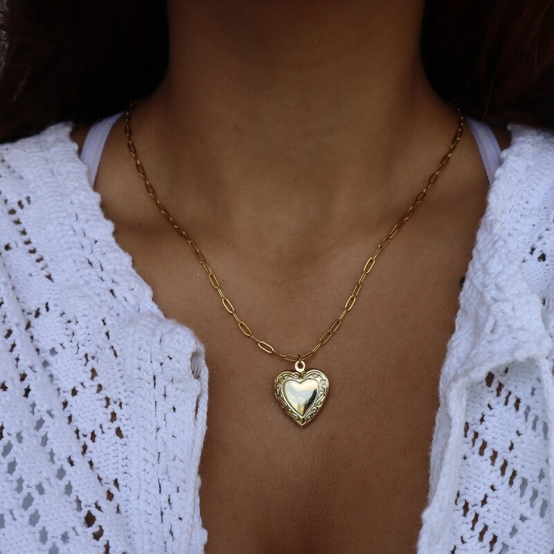 Heart Locket Necklace - Etsy