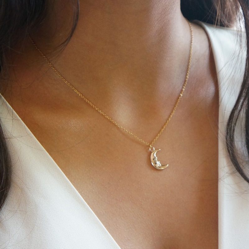 Gold Moon Necklace - Etsy