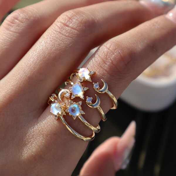 Sun and Moon Ring - Etsy